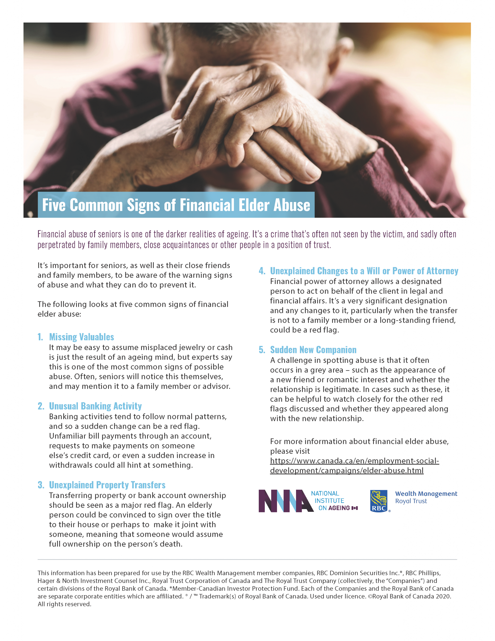 Five Common Signs of Financial Elder Abuse - NIA