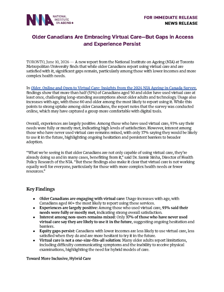 Older Canadians Are Embracing Virtual Care—But Gaps in Access and ...